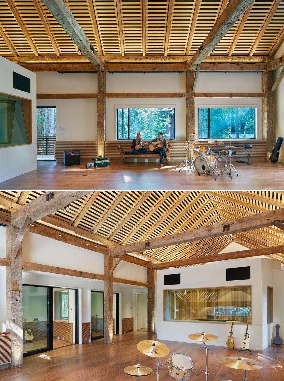 This Recording Studio Surrounded By Trees Is Appropriately Filled With Wood