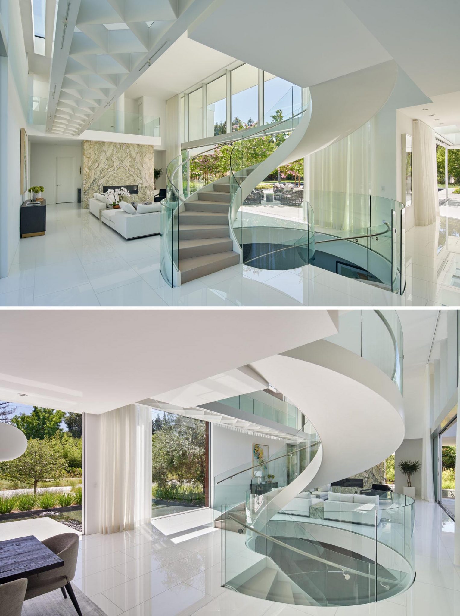 Spiral Stairs Connect Three Floors Of This Home