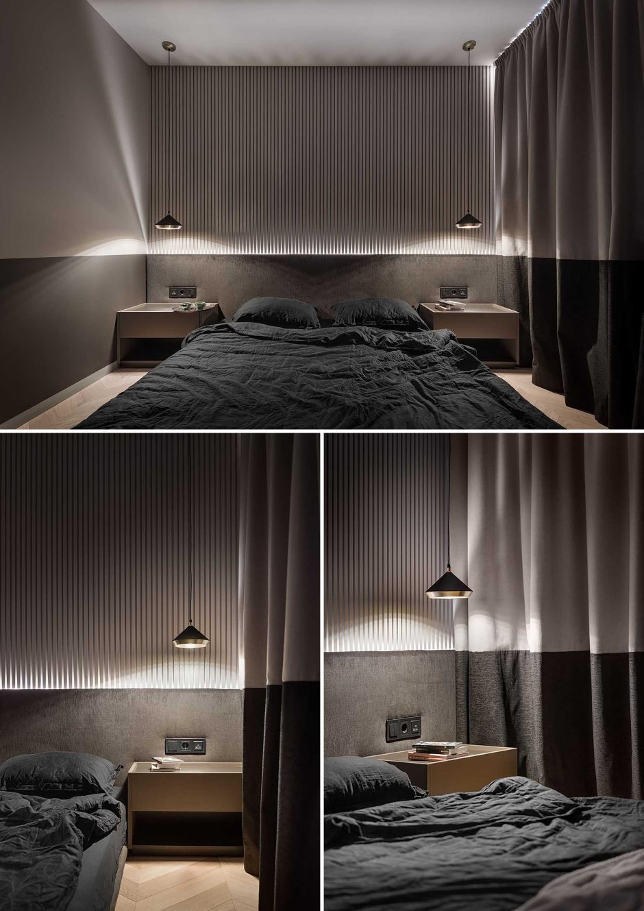 Design Inspiration – This Bedroom Uses Two Tones To Divide It Into A ...