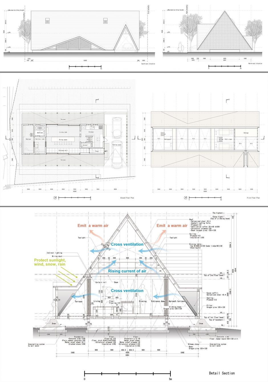 Multiple A-Frame Openings Add Light And Ventilation To This Home With A ...