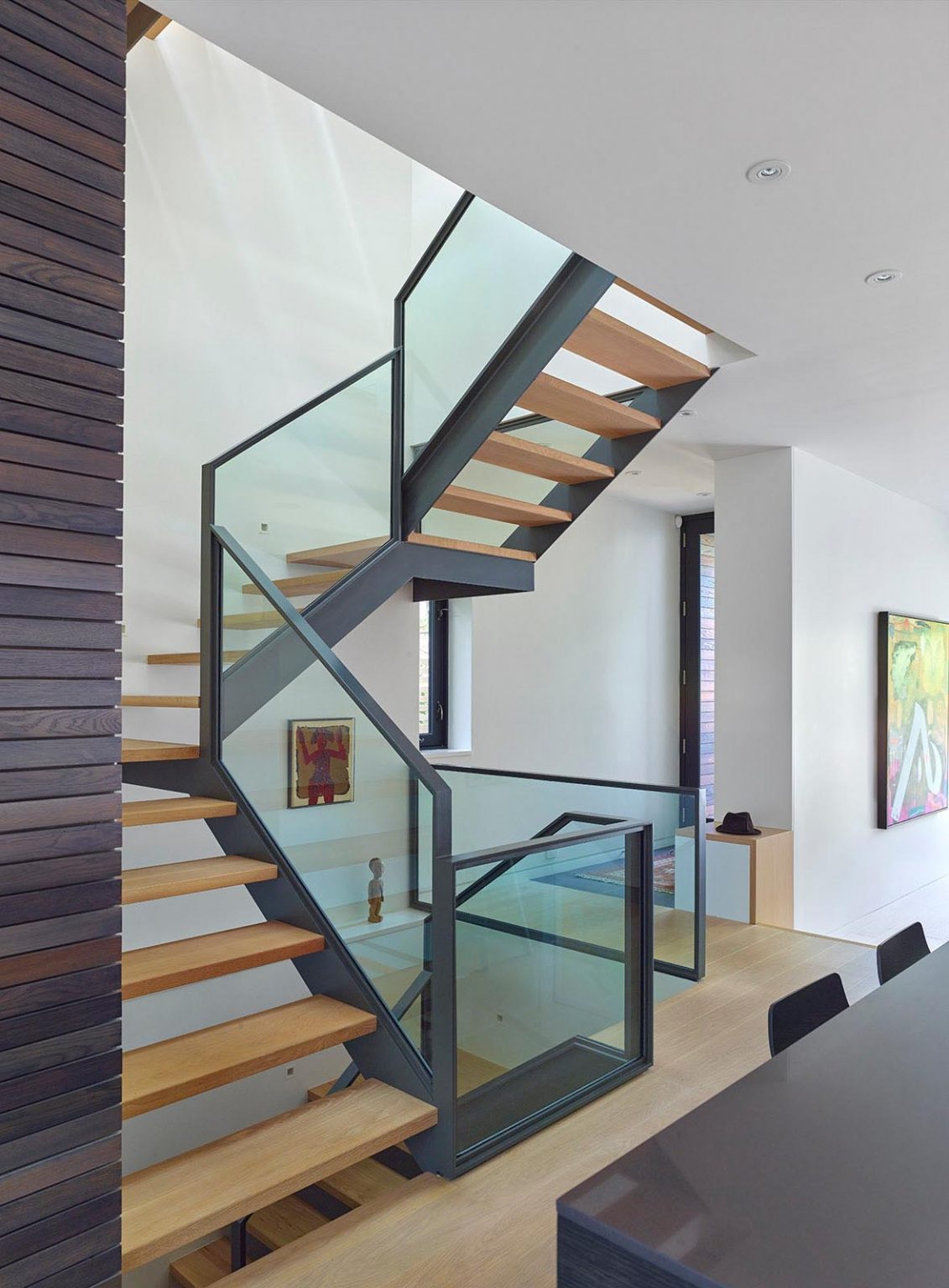 Large Windows Overlook A Garage With A Green Roof At This Home In Toronto