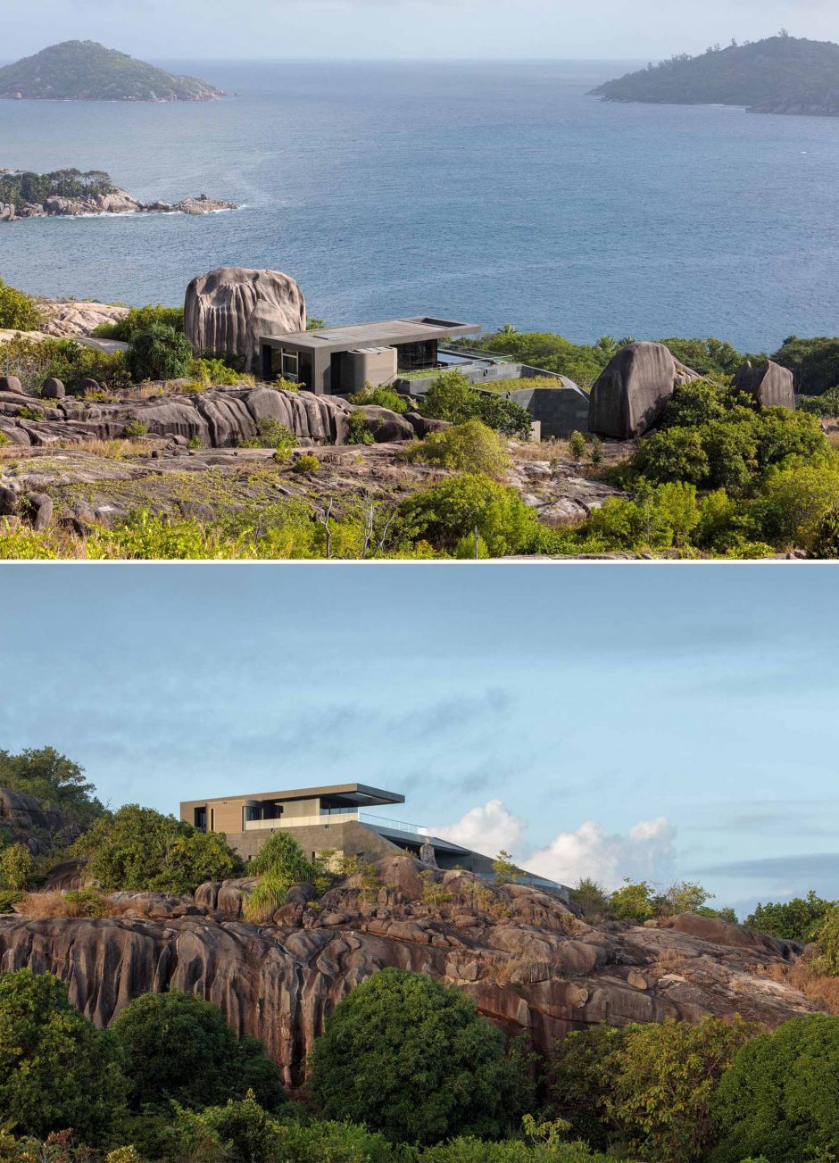 A Collection Of Modern Homes Are Built Into These Weathered Granite Cliffs
