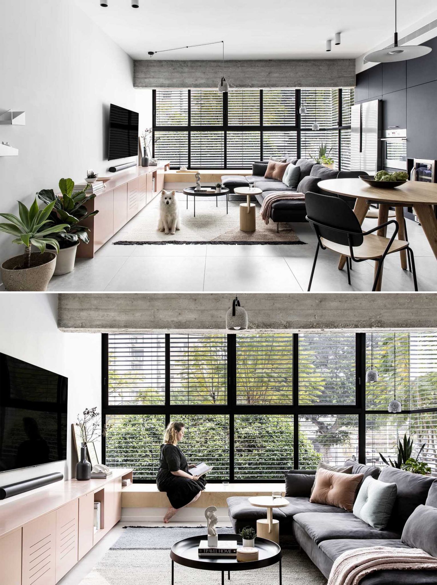 A Glass Enclosed Home Office Allows Light And Views To Pass Through ...