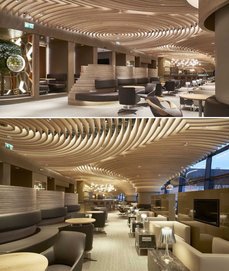 This Sculptural Wood Ceiling Evokes The Feeling Of Motion, Which Is ...