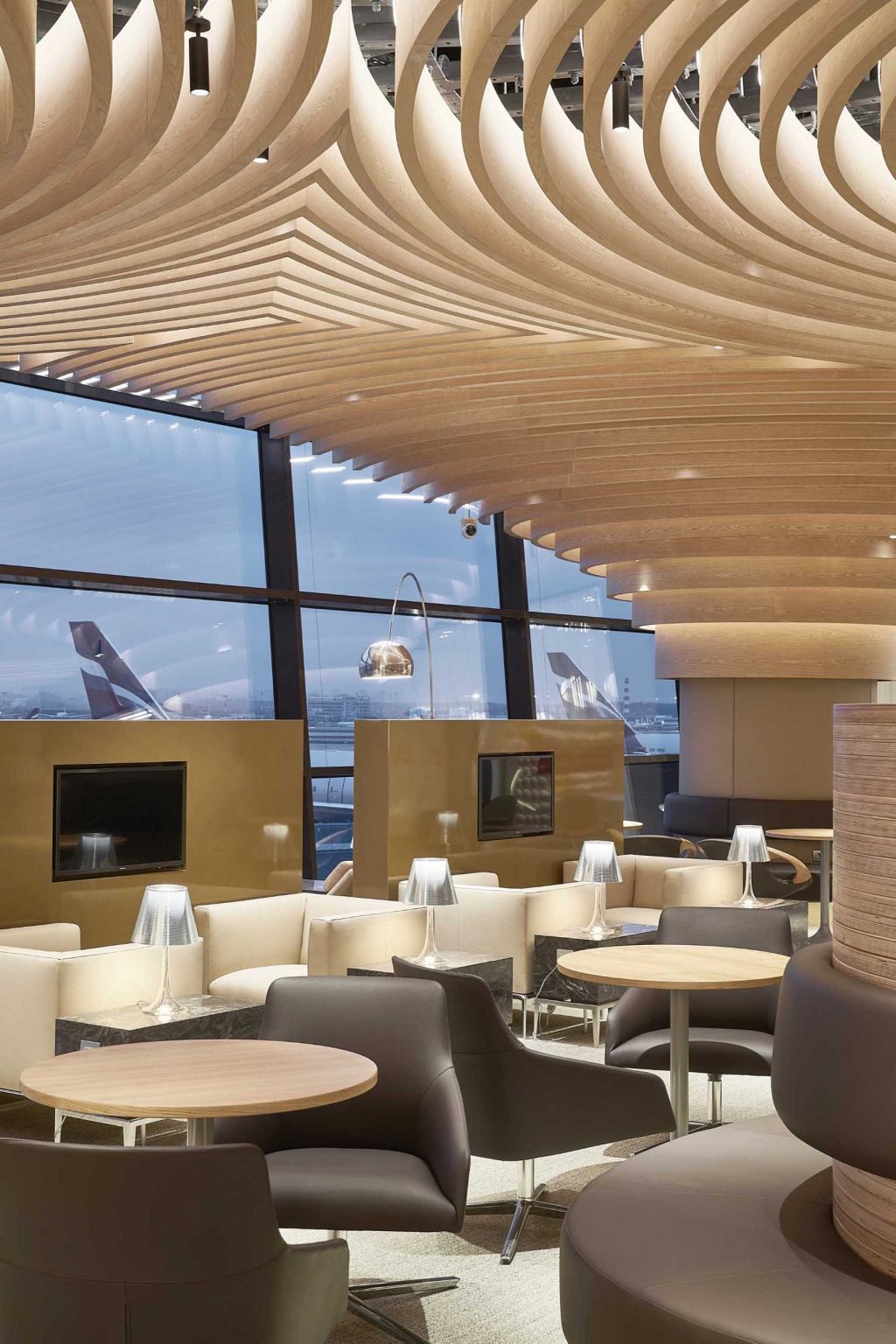 This Sculptural Wood Ceiling Evokes The Feeling Of Motion, Which Is ...