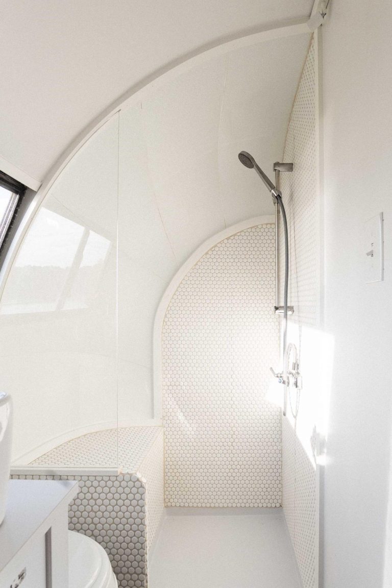 A Remodeled Vintage Travel Trailer Was Given A New Interior