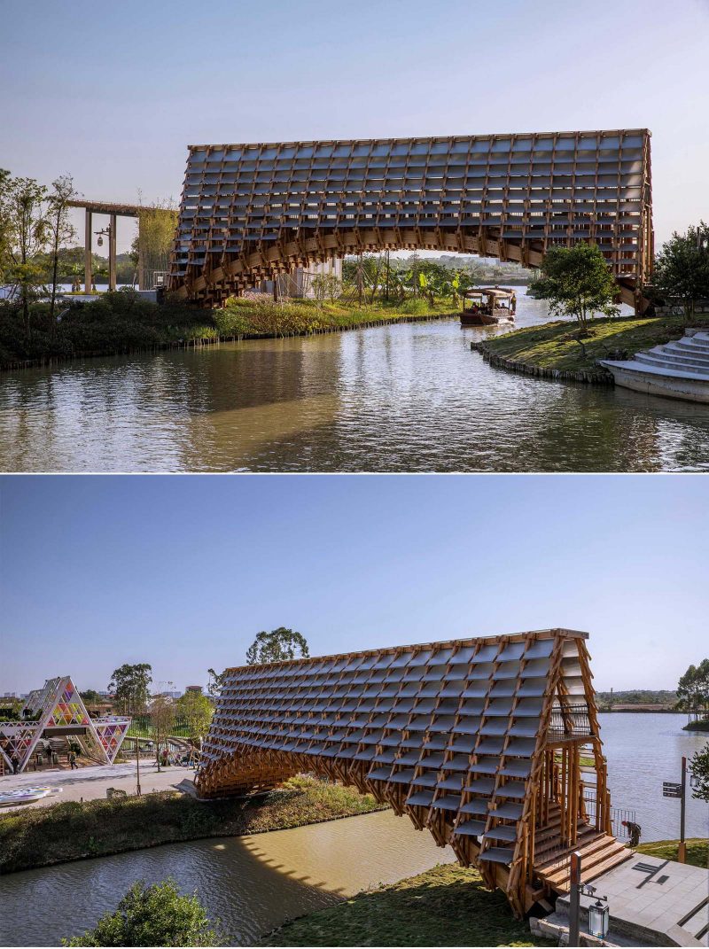 This New Bridge Shows Off Its Complex Wood Structure | ARCHCOD