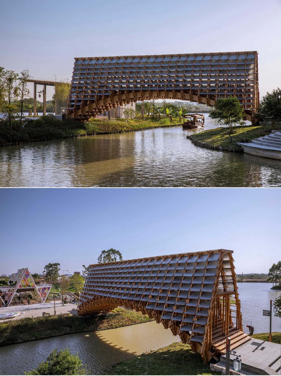 This New Bridge Shows Off Its Complex Wood Structure | ArchUp