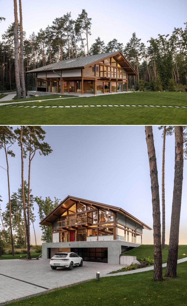 The Post And Beam Wood Structure Is On Display Throughout This Home