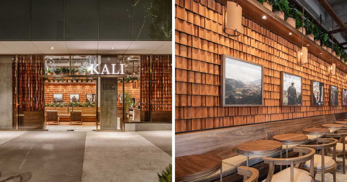 Clay Roof Tiles Were Used For The Interior Design Of This Coffee Shop ...