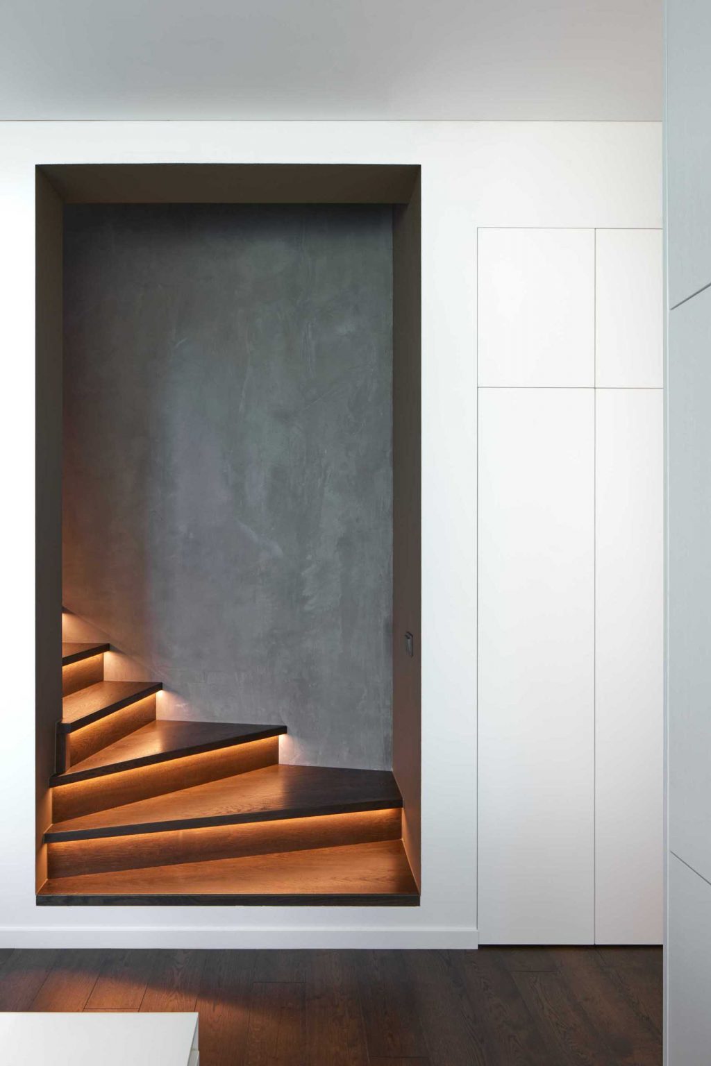 Stairs With Hidden LED Lighting Illuminate The Staircase Inside This ...