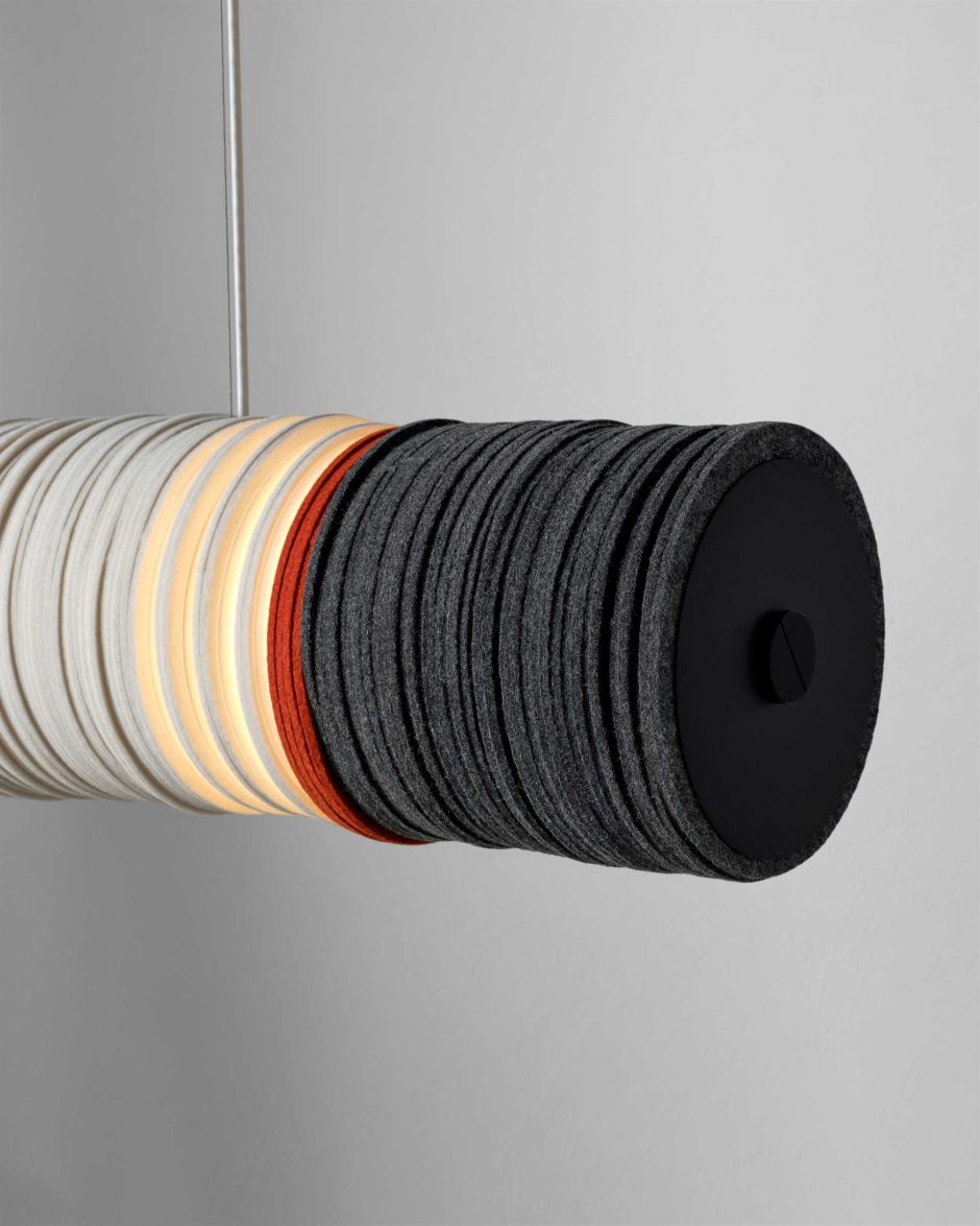 This Lighting Collection Is Made With Upcycled Felt And Aluminum