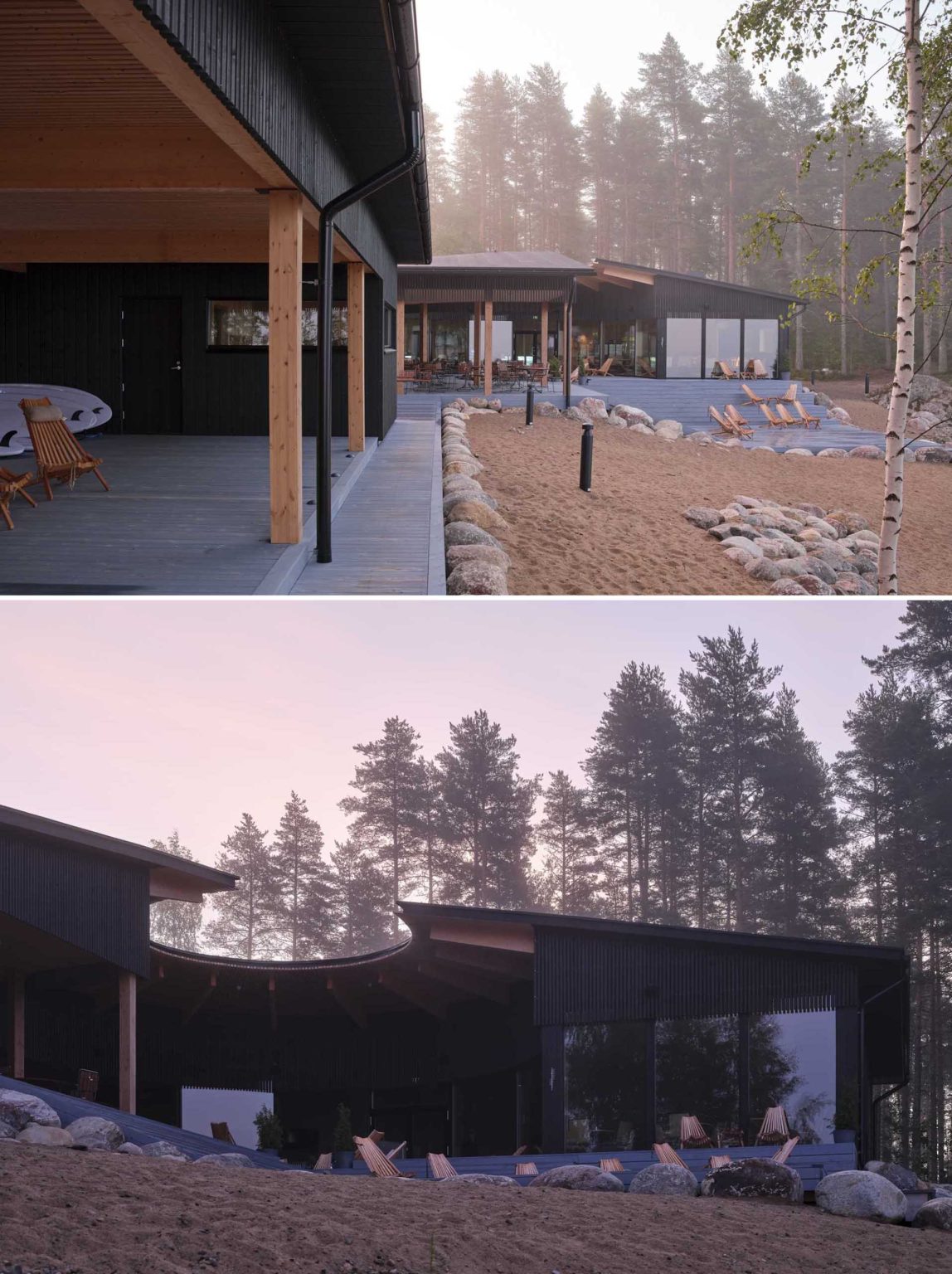 Natural And Blackened Wood Create A Contrasting Design For This ...
