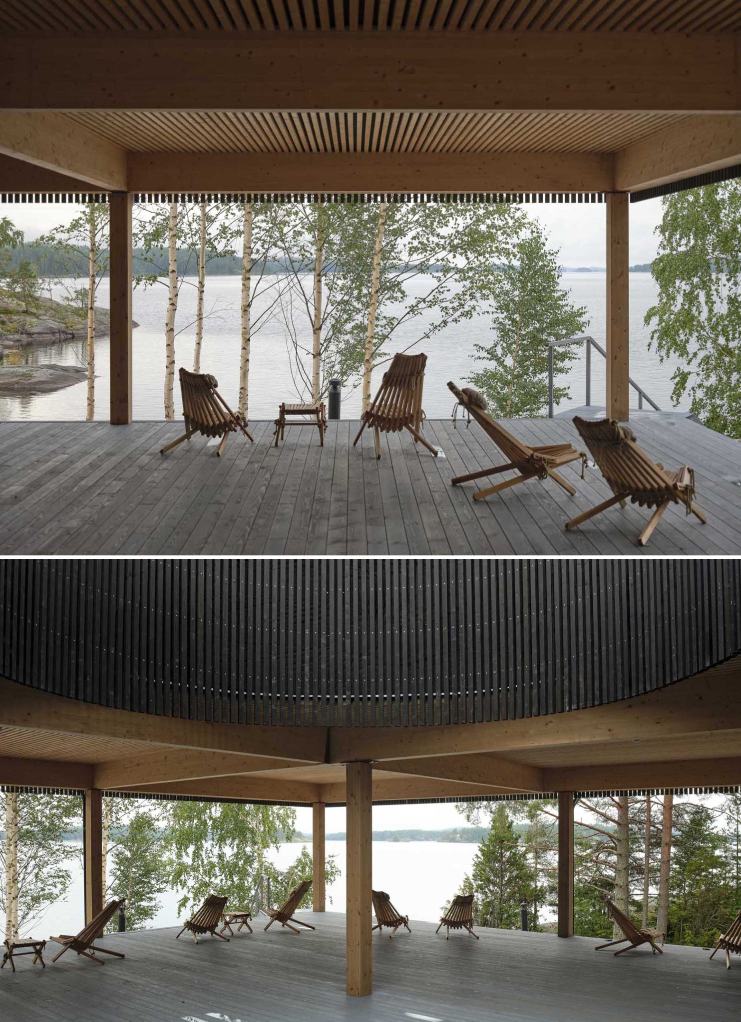 Natural And Blackened Wood Create A Contrasting Design For This ...