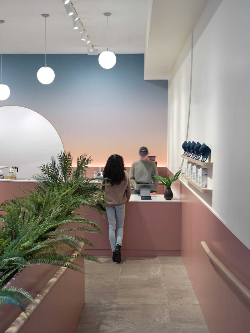 Soft Colors Were Used To Design A Relaxed Atmosphere For This Cafe