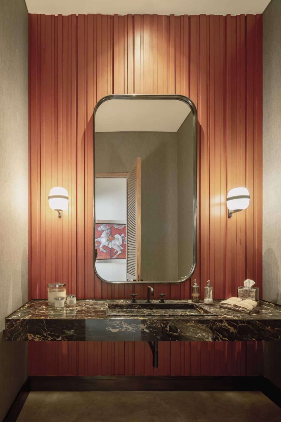 LED Lighting Illuminates Shelving Throughout This Home's Interior