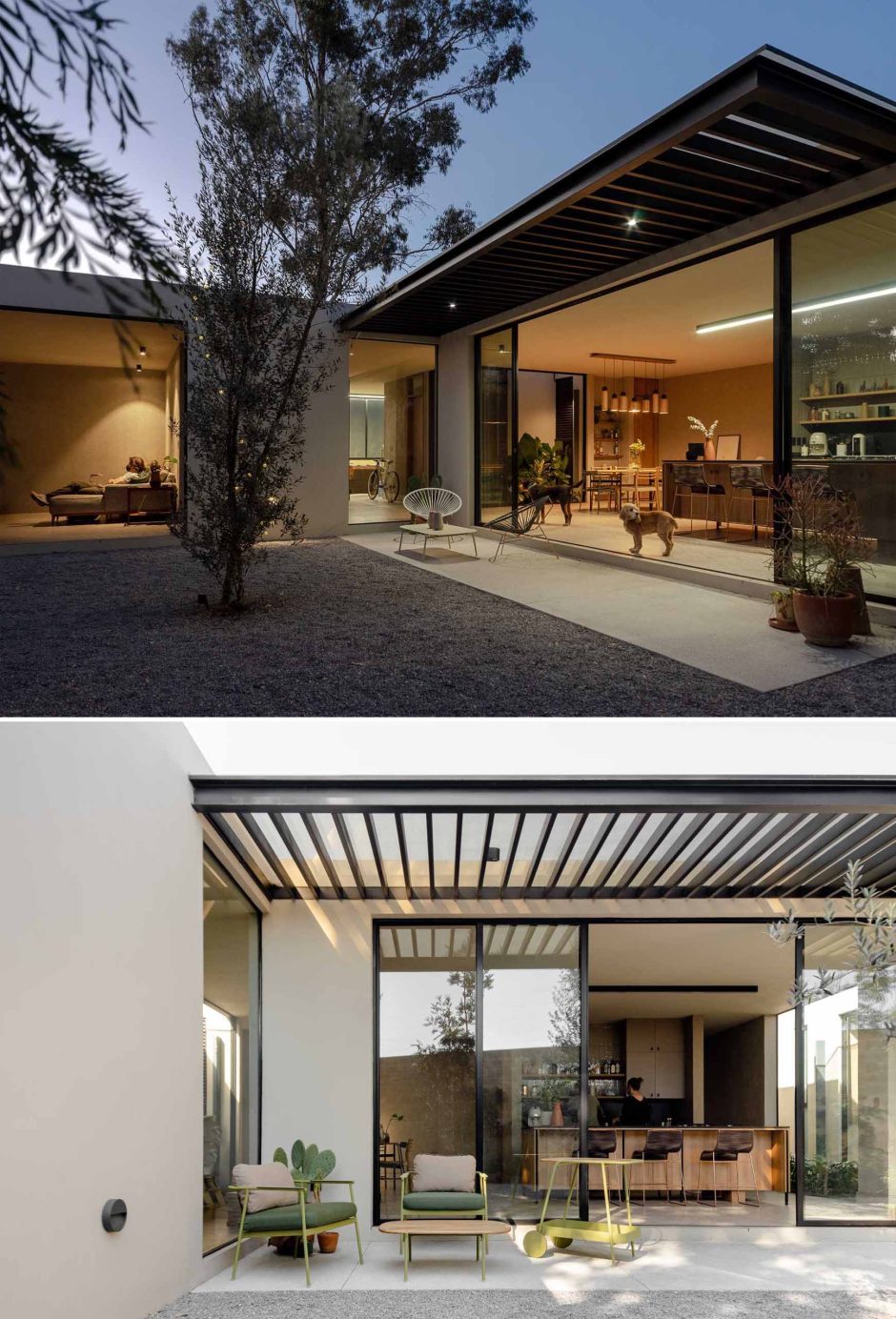 The Color And Material Palette Of This New Home Allows It To Blend Into ...