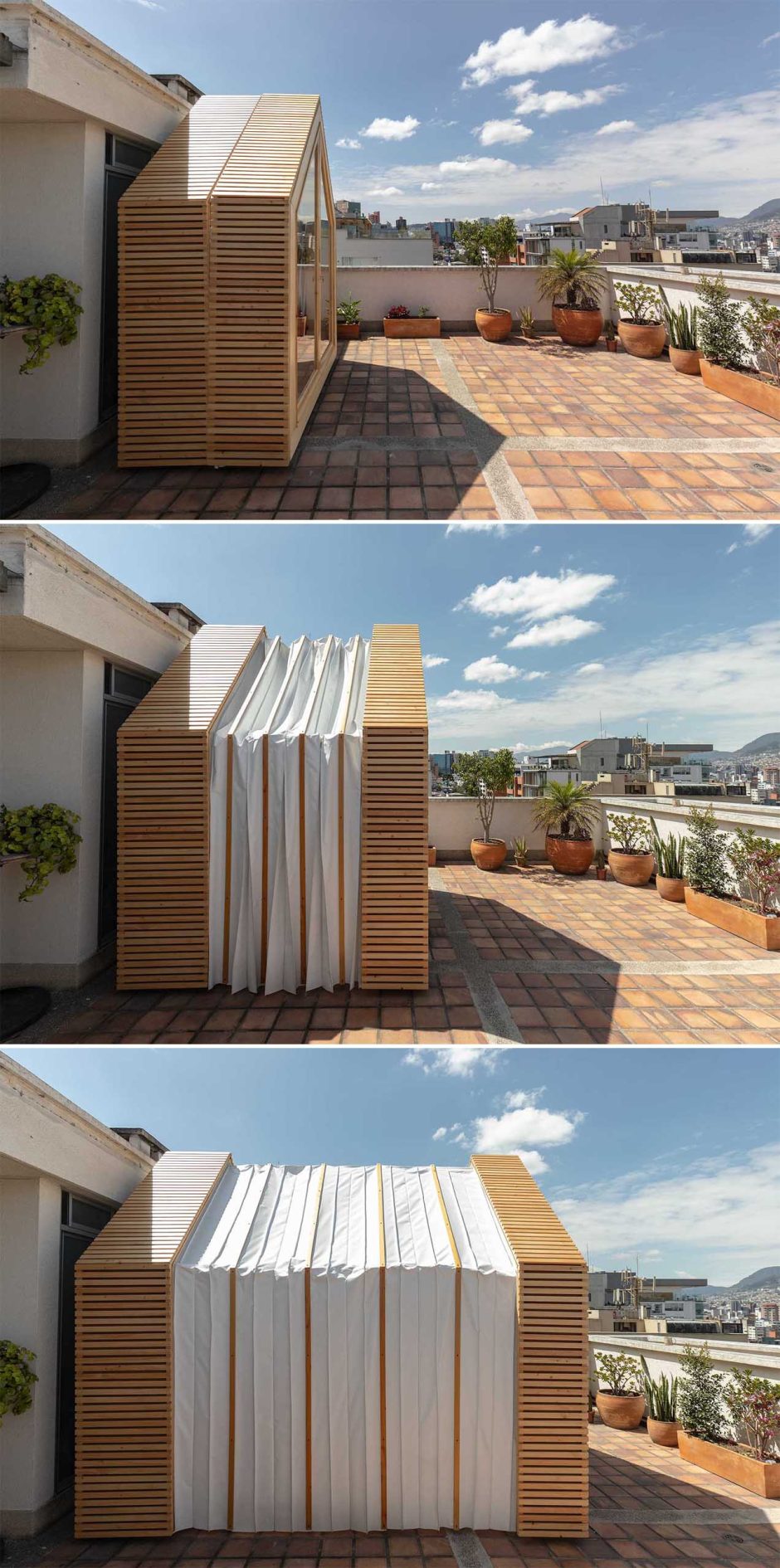 A Small Cabin-Like Structure That Can Be Compressed When Not In Use