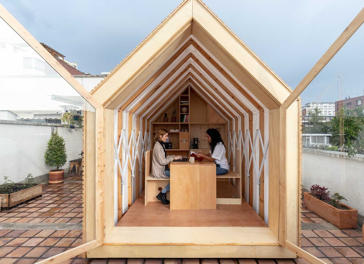 A Small Cabin-Like Structure That Can Be Compressed When Not In Use