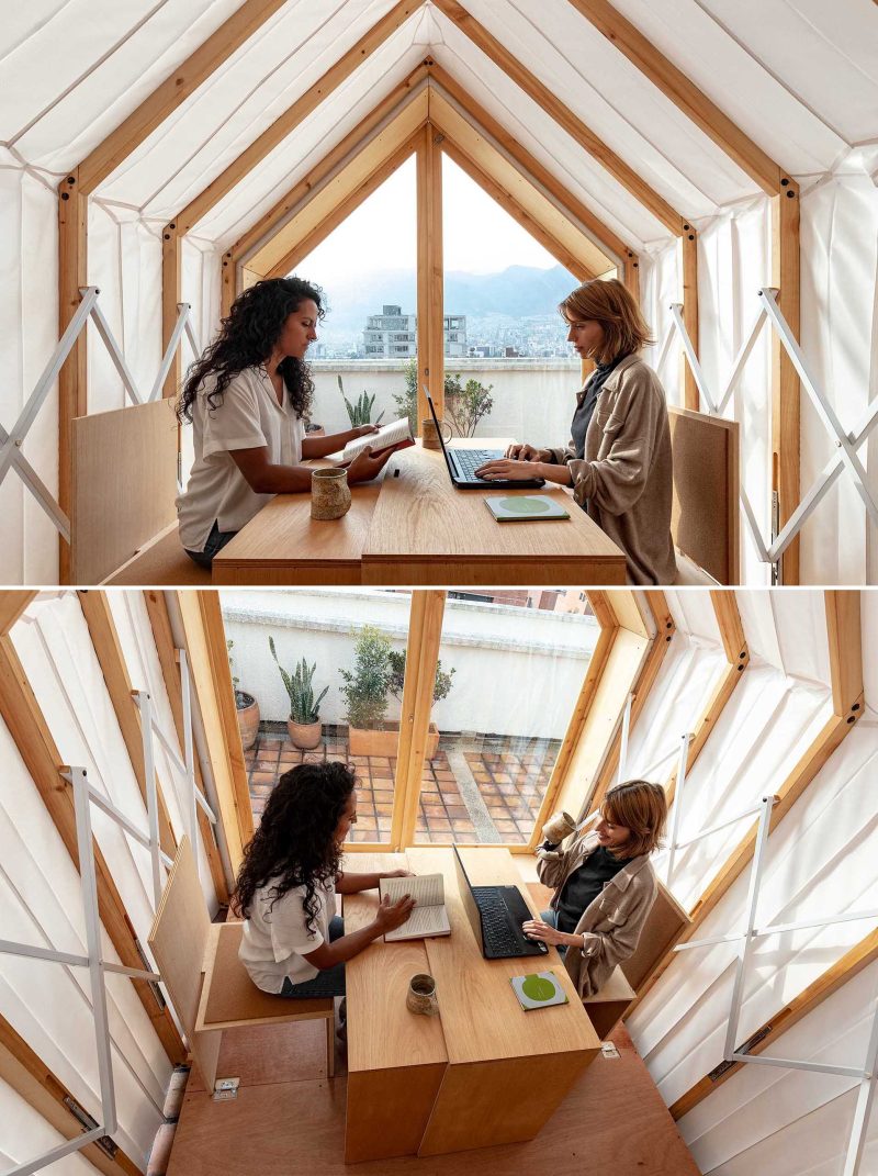 A Small Cabin-Like Structure That Can Be Compressed When Not In Use