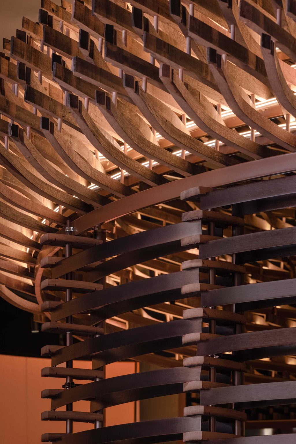 6,000 Pieces Of Discarded Whiskey Barrels Were Used In The Design Of ...