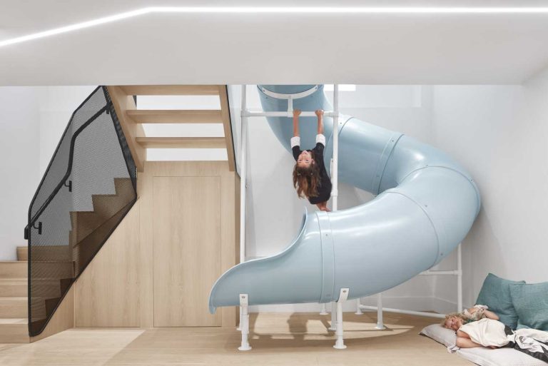 A Slide Connects The Main Floor With The Kids Bedrooms On The Lower ...