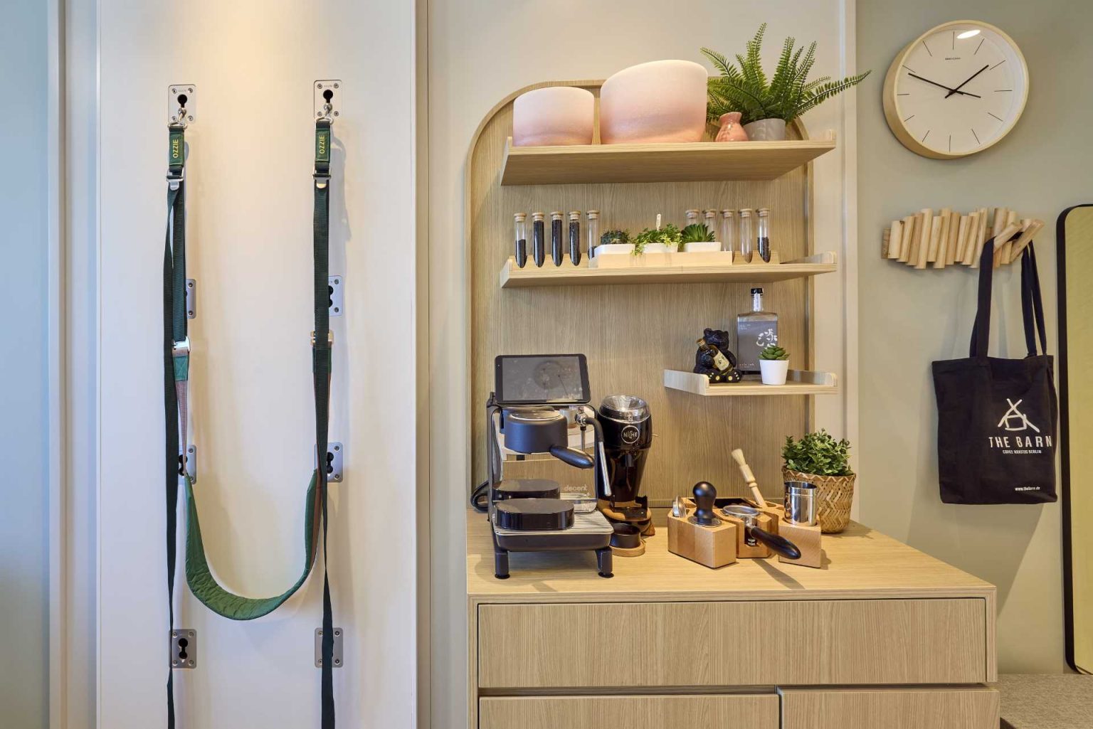 This Small Apartment Has A Yoga Wall And A Coffee Bar