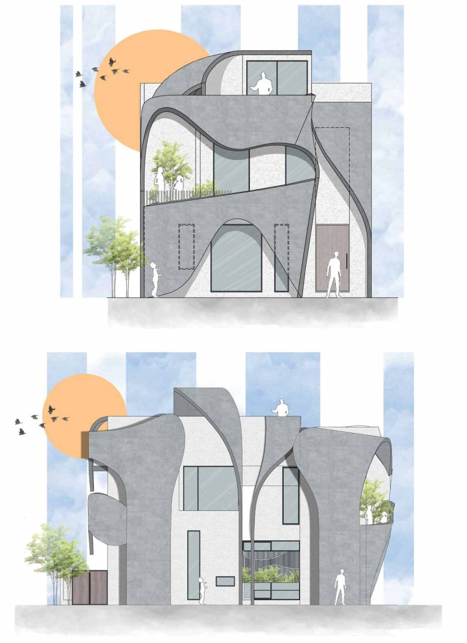 The Sculptural Exterior Of This House Was Inspired By The Folds Of A Ribbon