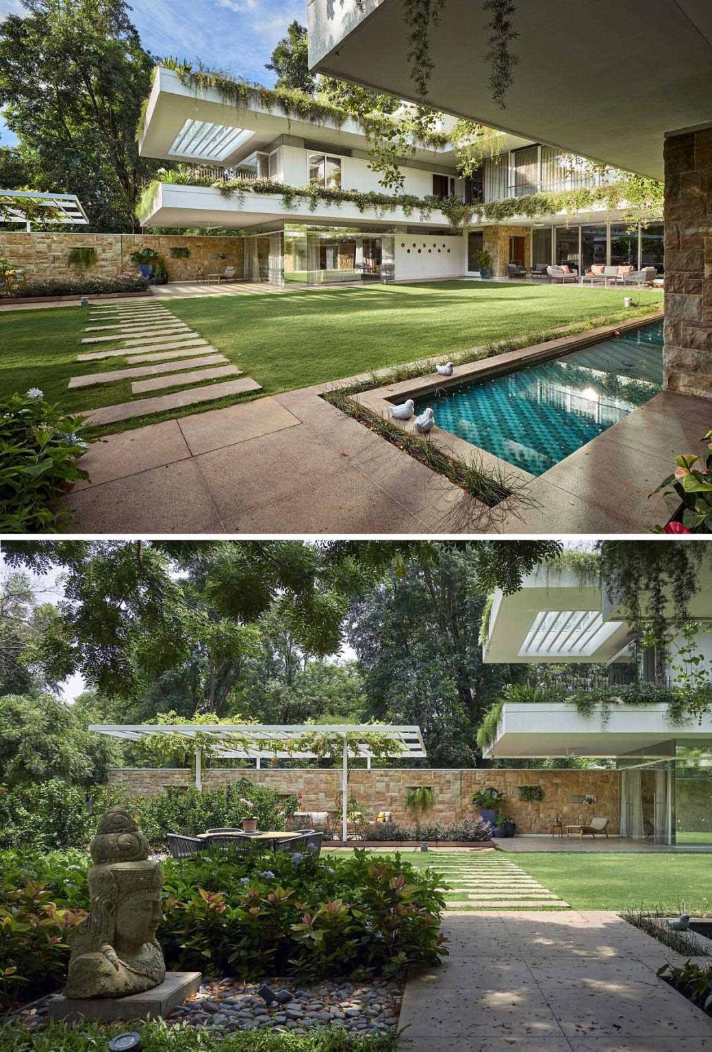 Overhanging Plants Surround The Exterior Of This Home