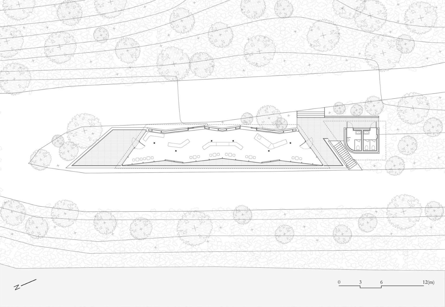 Tree-like Columns Show The Craftsmanship Inside This Riverside Pavilion