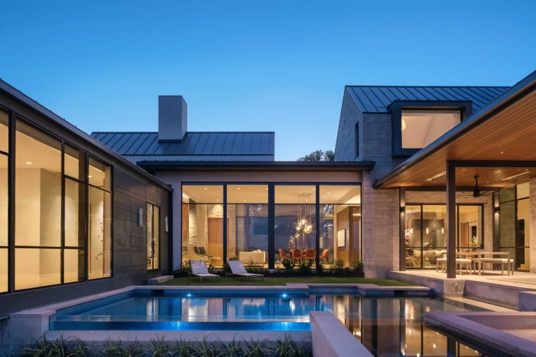 Cantilevered Boxes Are Juxtaposed With Gabled Forms On This Modern Home