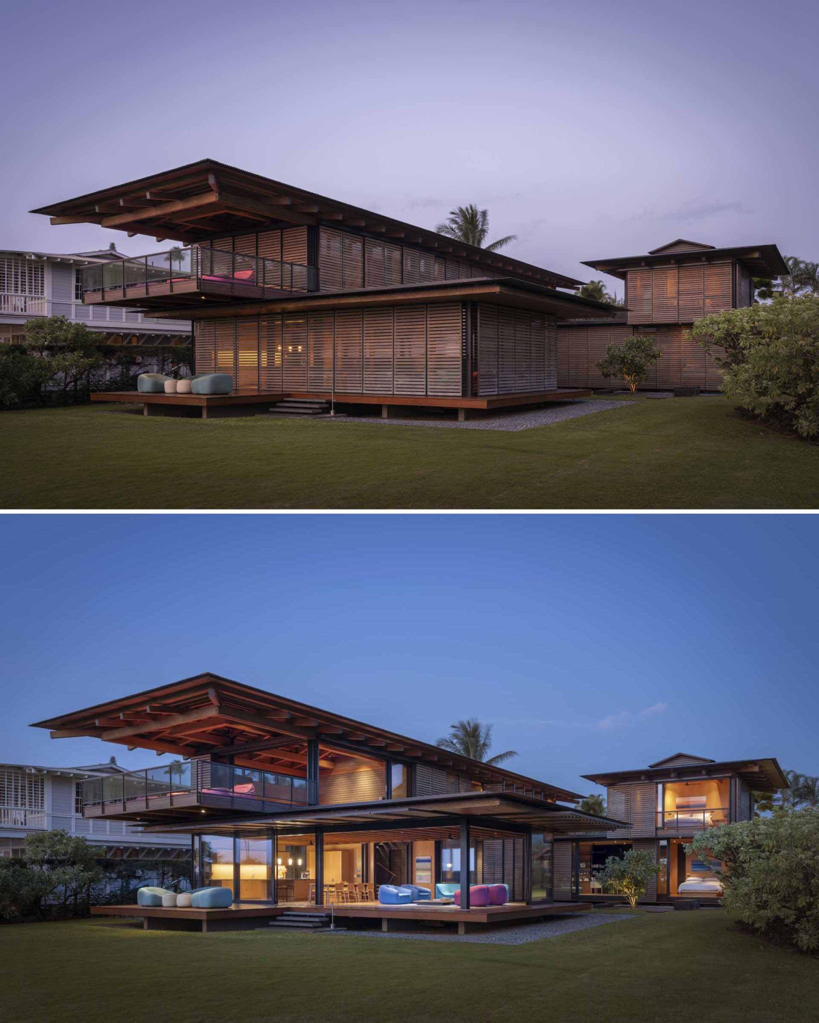 Operable Screens Cover The Exterior Of This Hawaiian Home