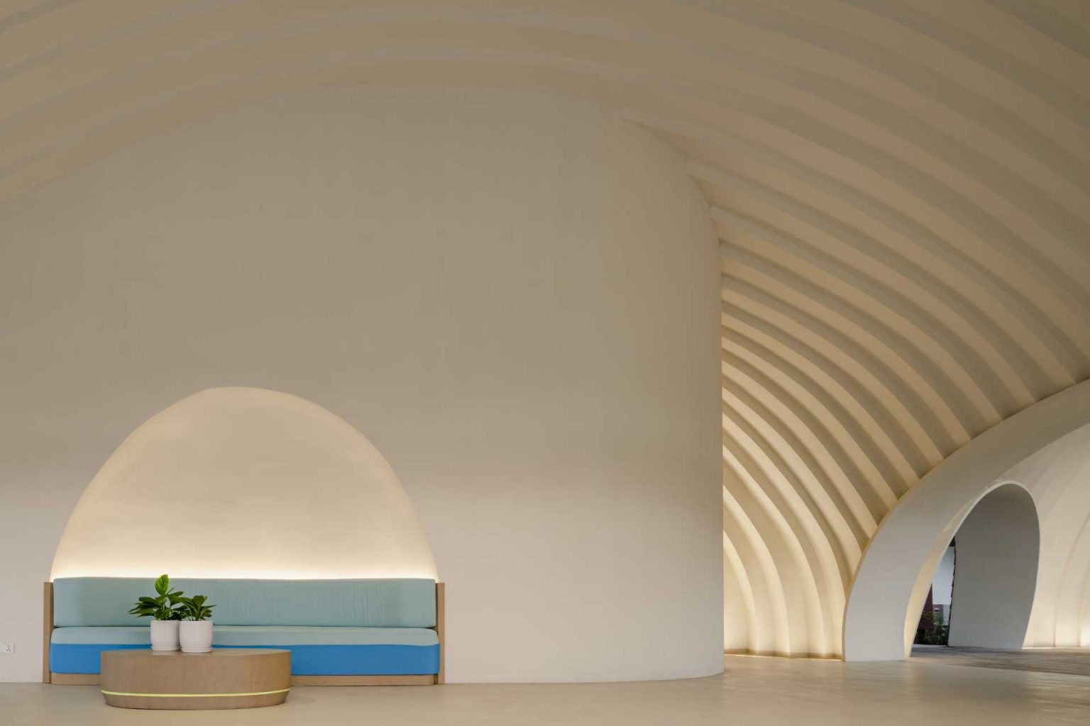 The Design Of This Shingle-Clad Hotel Lobby Was Inspired By A Coconut