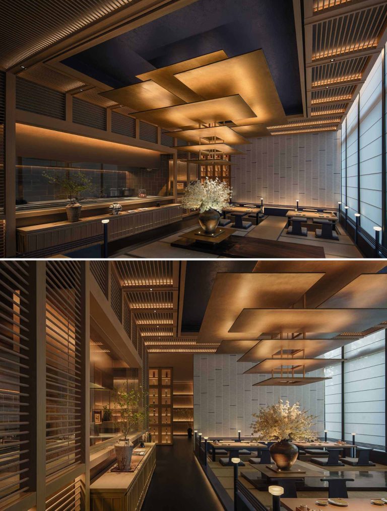 Lighting Is Used To Create A Warm Glowing Atmosphere For This Restaurant