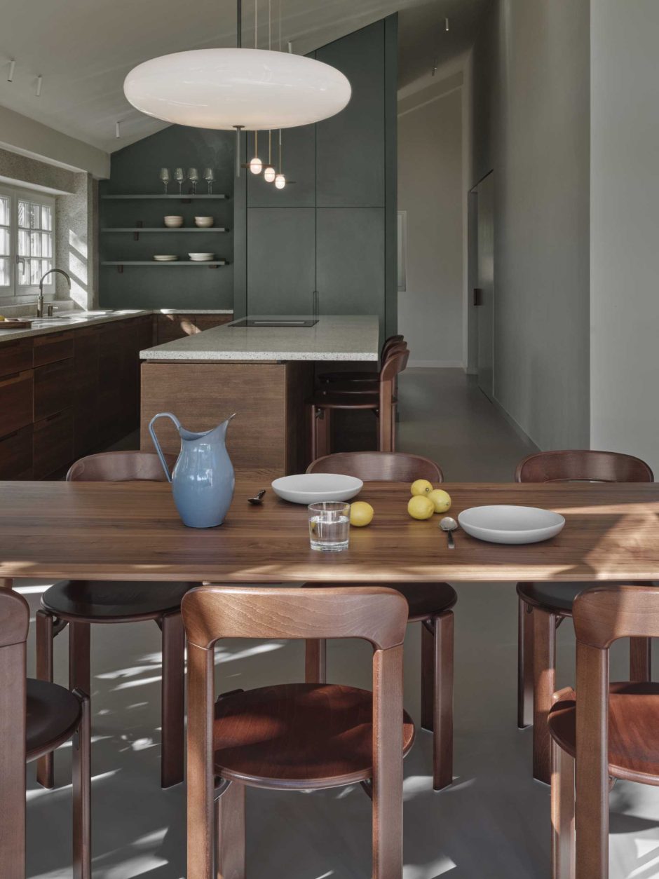 A Seamless Terrazzo Flows From The Wall To The Countertop In This Kitchen