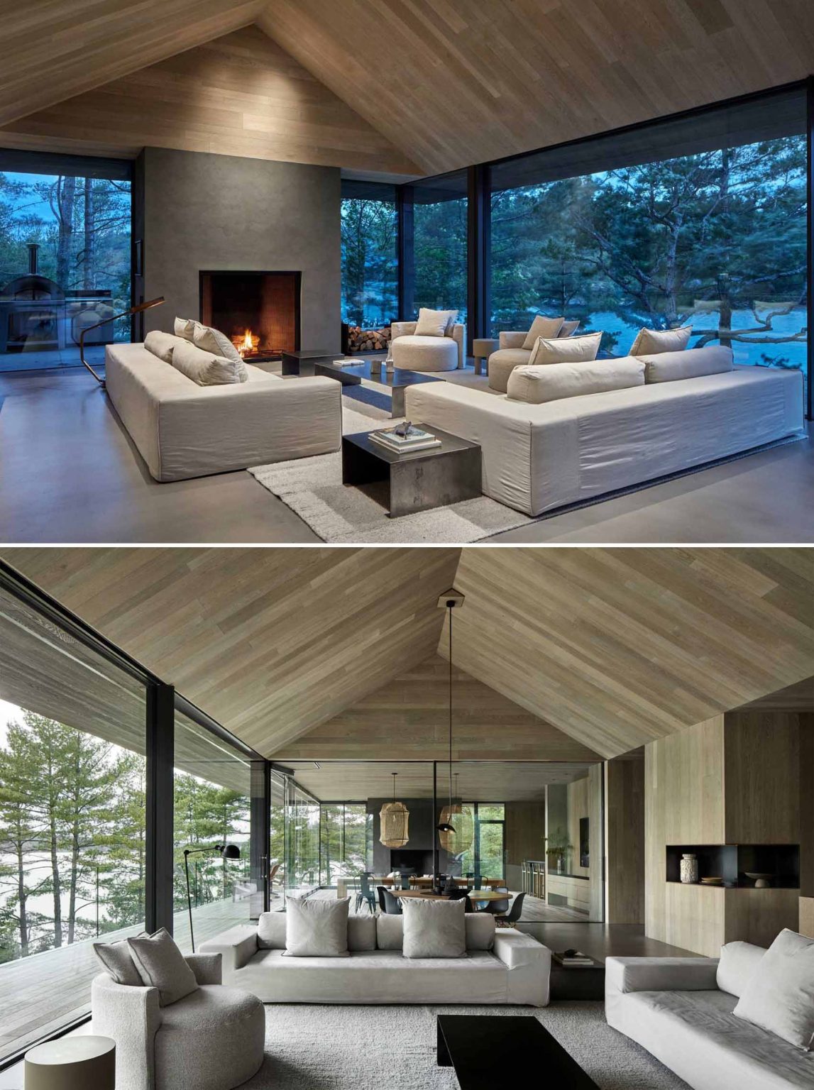 Wood Covers The Interior And Exterior Of This Modern Canadian Cottage