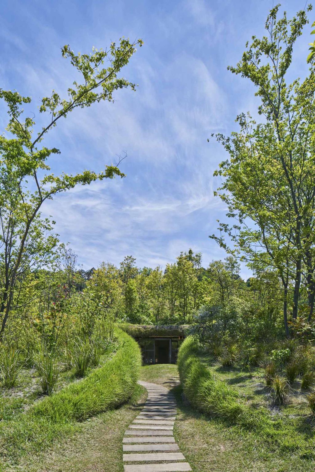 This Library Is Almost Entirely Built Into The Land Around It