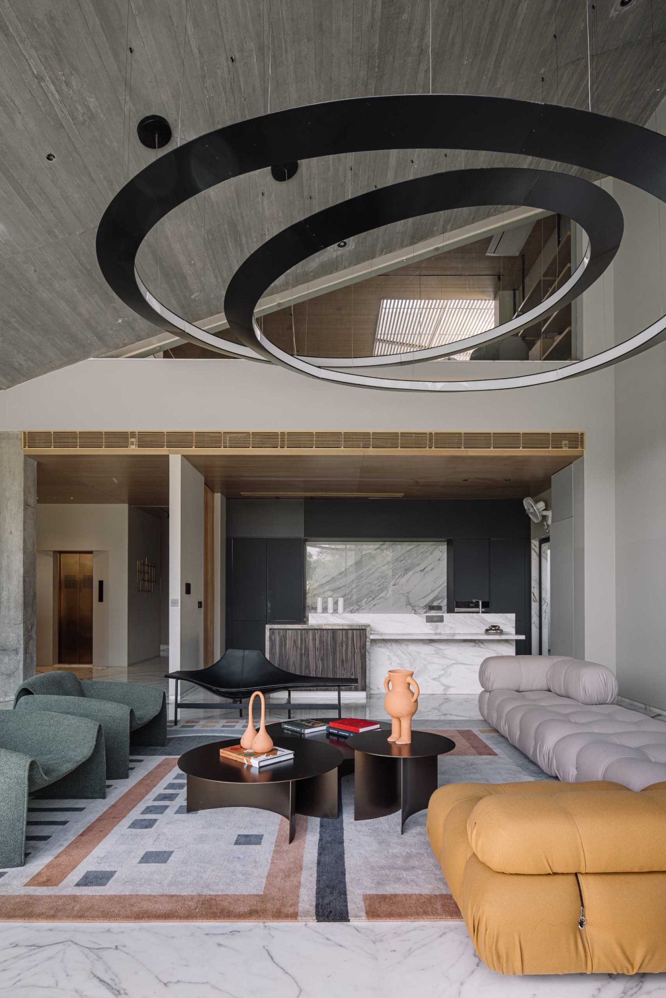 A Curving Bridge Leads To The Entertainment Areas Of This Modern Home