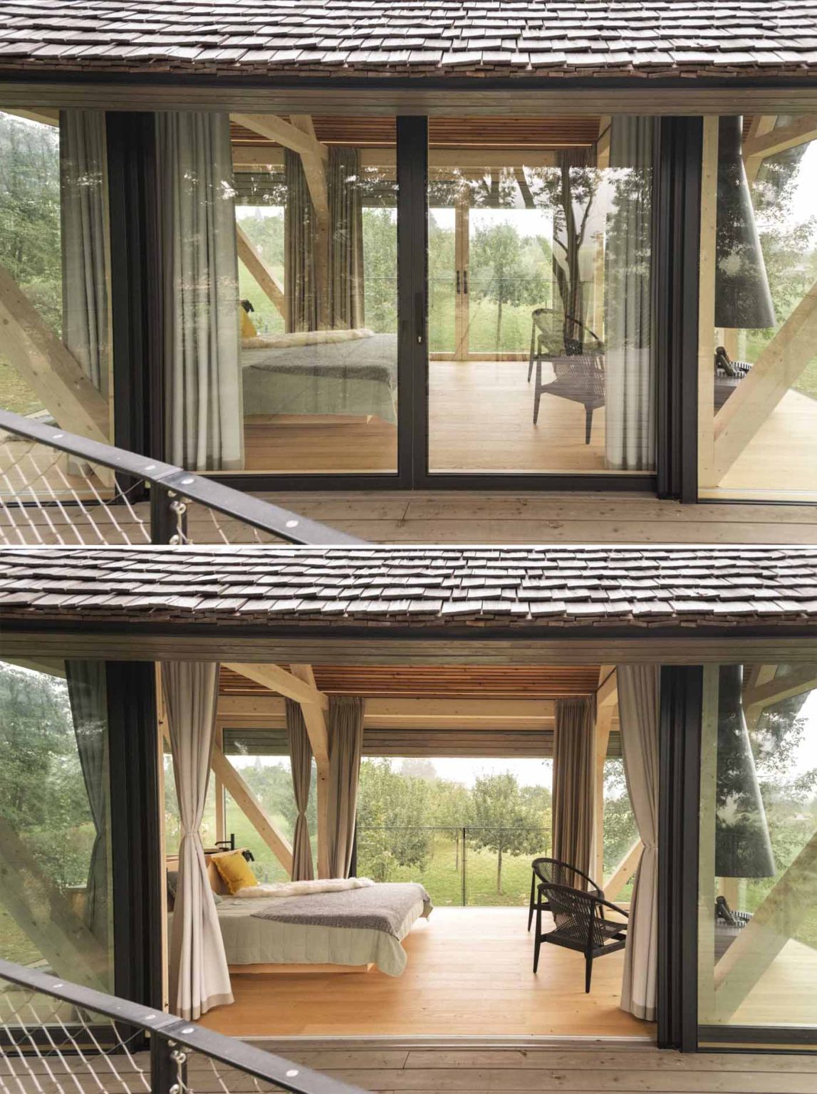 A Small Elevated Cabin Inspired By A Bird's Nest