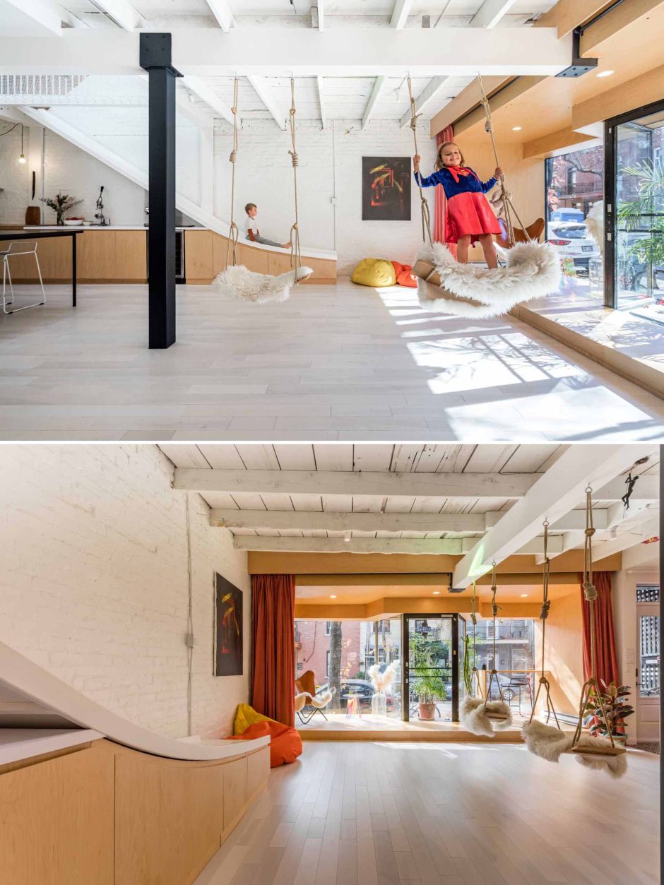 A Slide Is A Fun Alternative To The Stairs Inside This Home