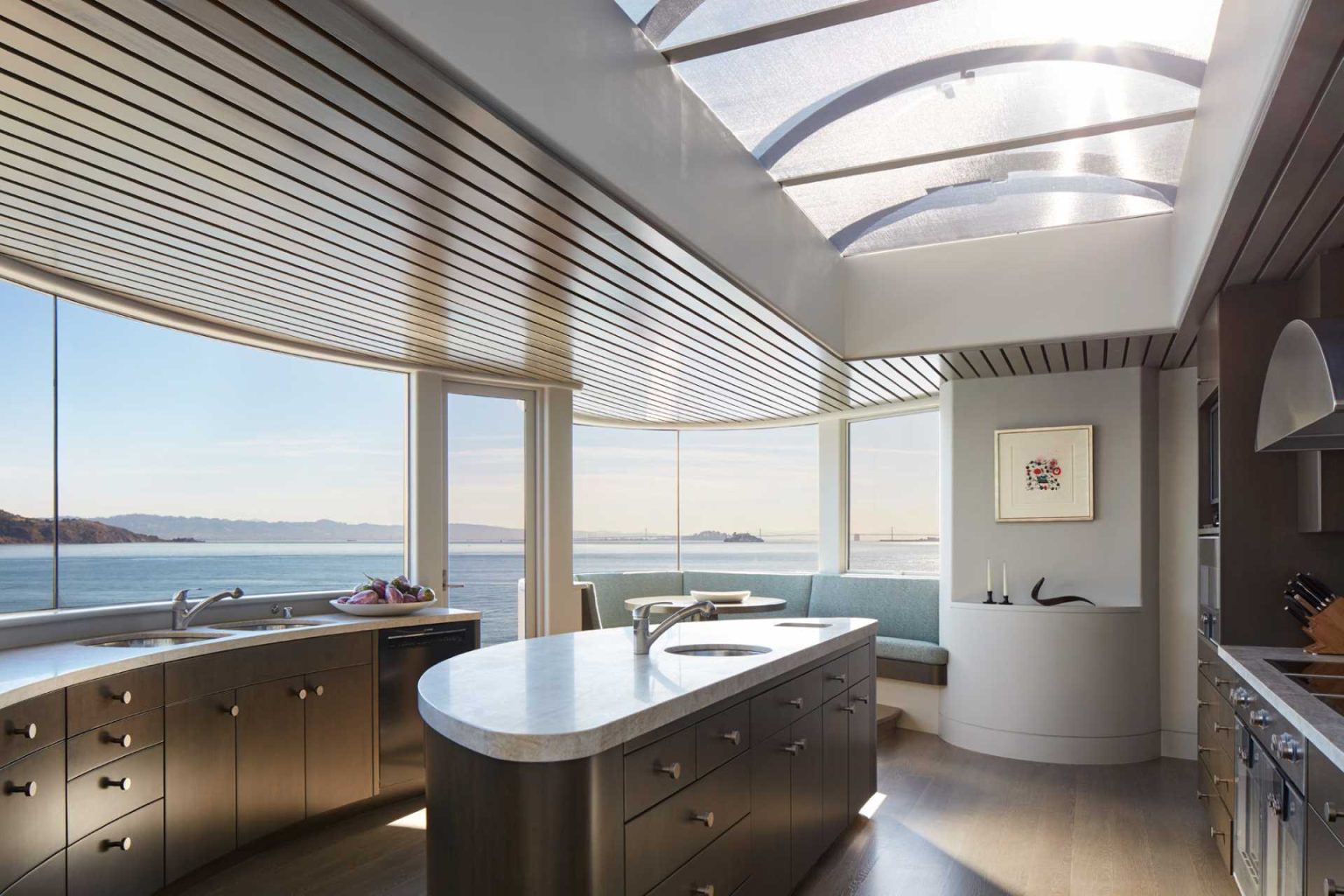 Curved Windows Allow This Home To Have Unobstructed Water Views