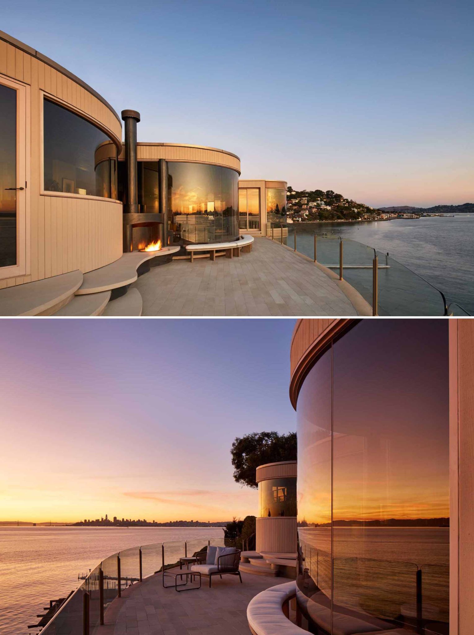 Curved Windows Allow This Home To Have Unobstructed Water Views