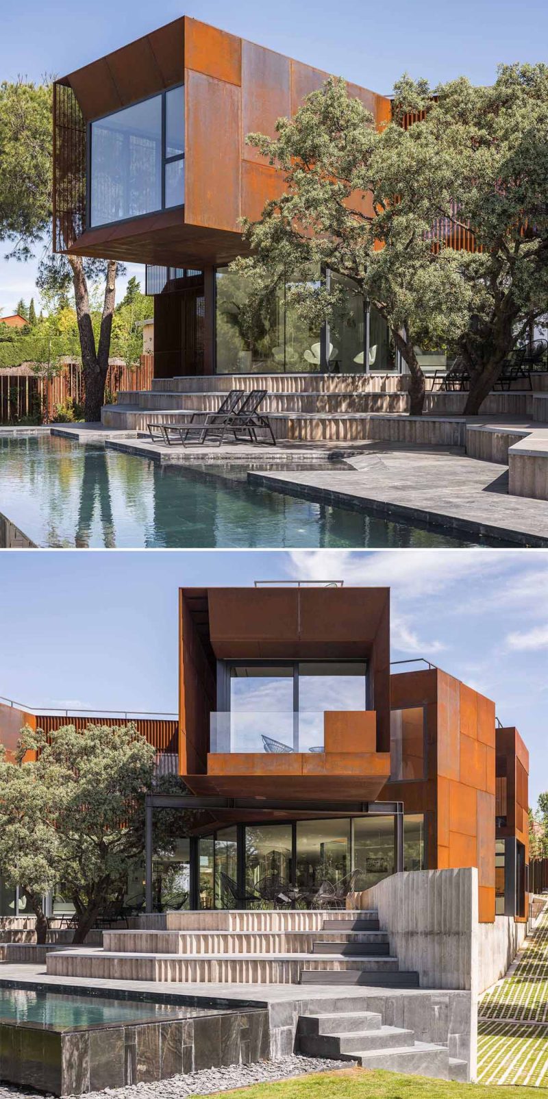 Steel Symphony: A Madrid Home's Unique Design With Weathered Elegance