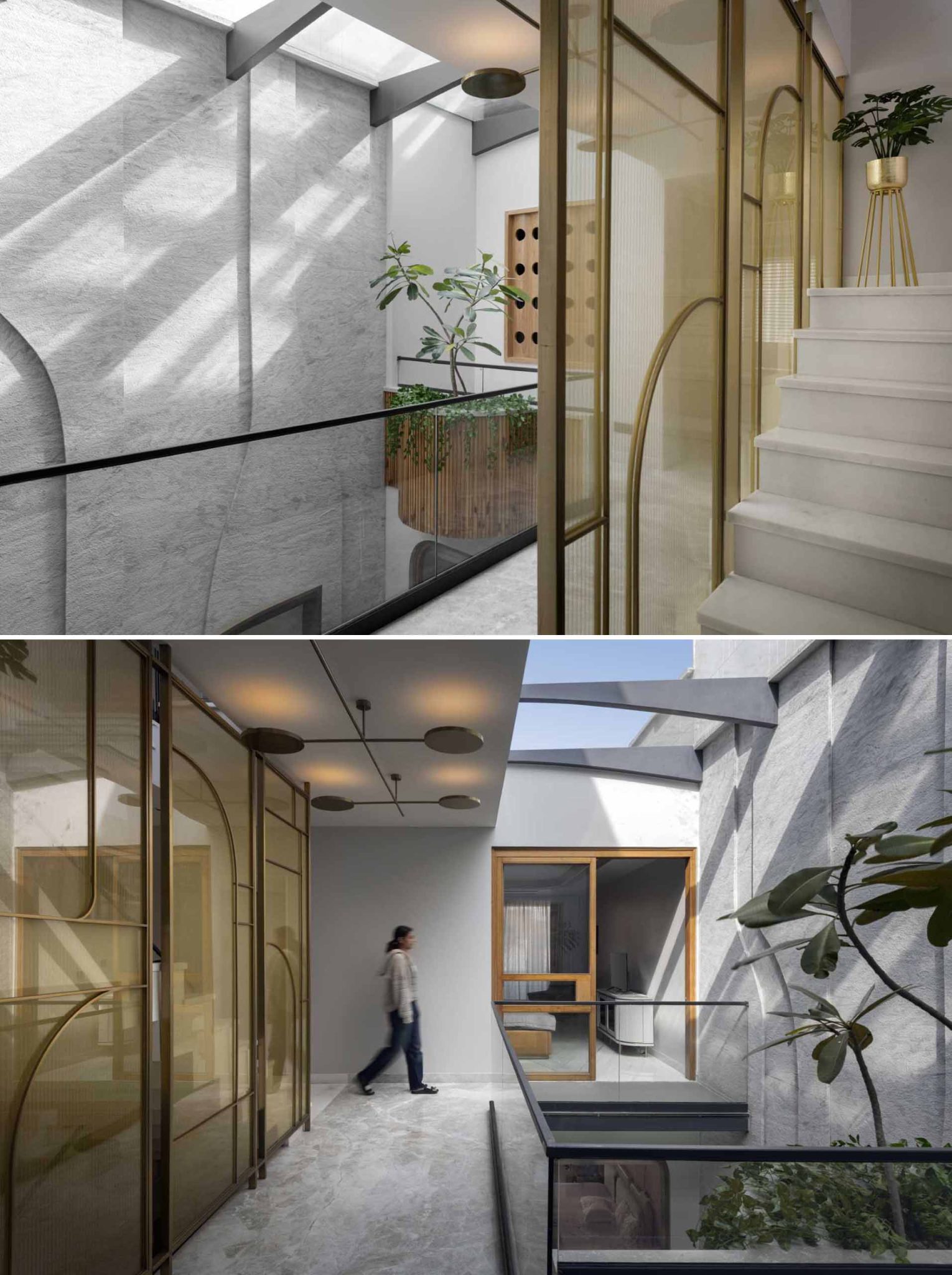 A Large Mural Adds Color To The Interior Of This Narrow Home