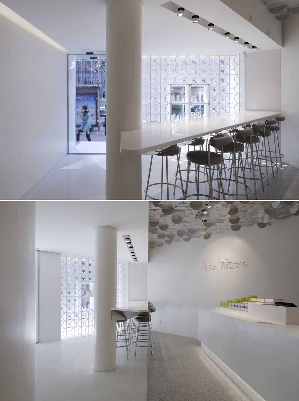 The Design Of This Modern White Patisserie Stands Out From Its Neighbors
