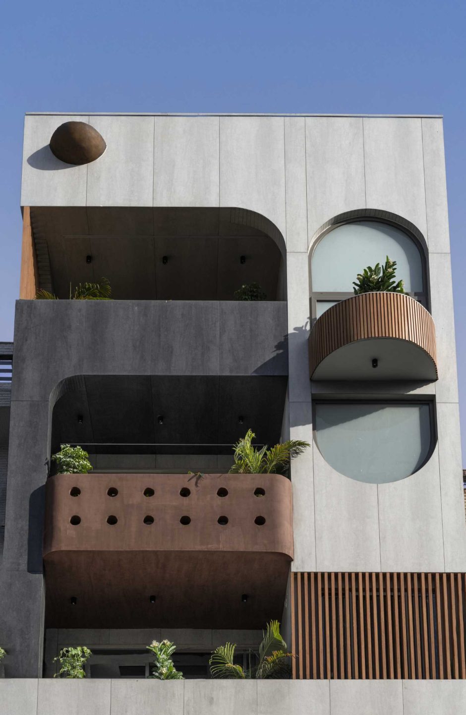 A Large Mural Adds Color To The Interior Of This Narrow Home