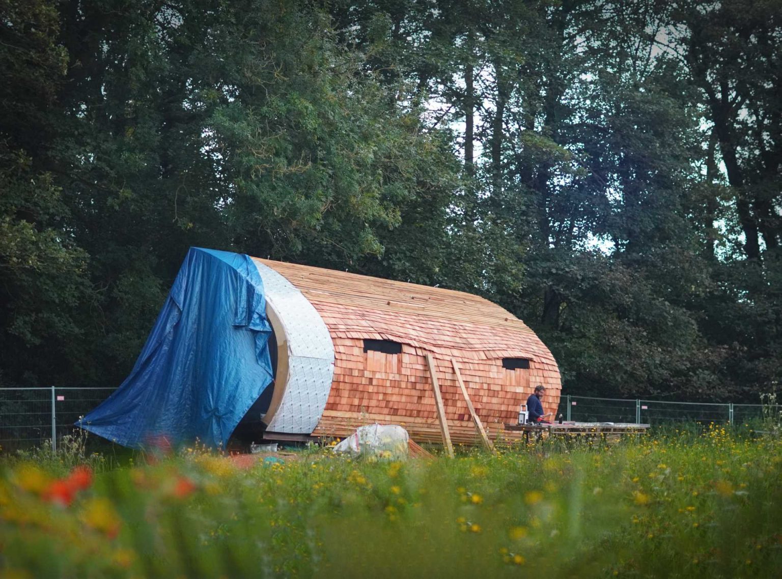 This Small Shingle Clad Cabin Has An Organic Shape