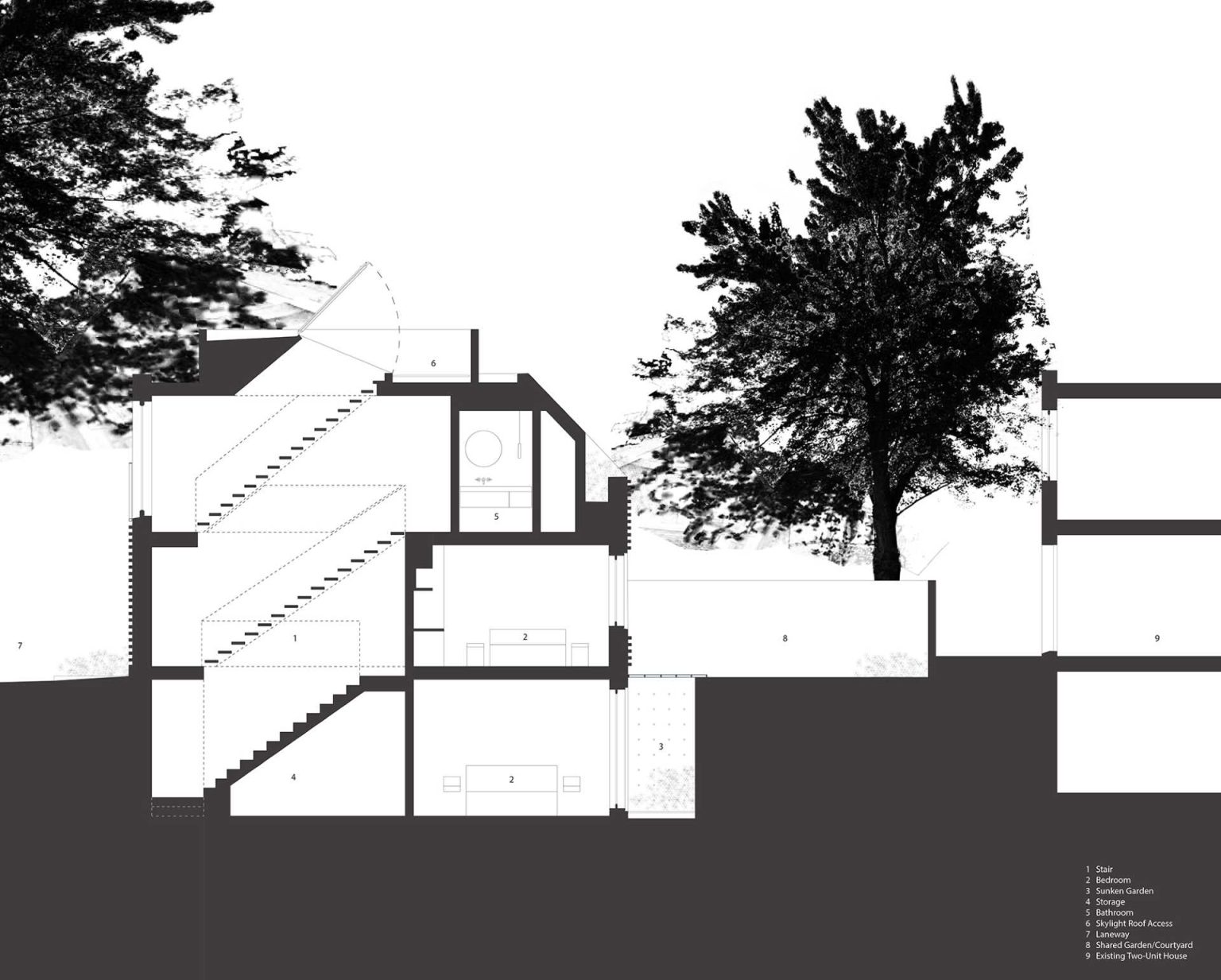 A Laneway House With A Rotated Brick Facade