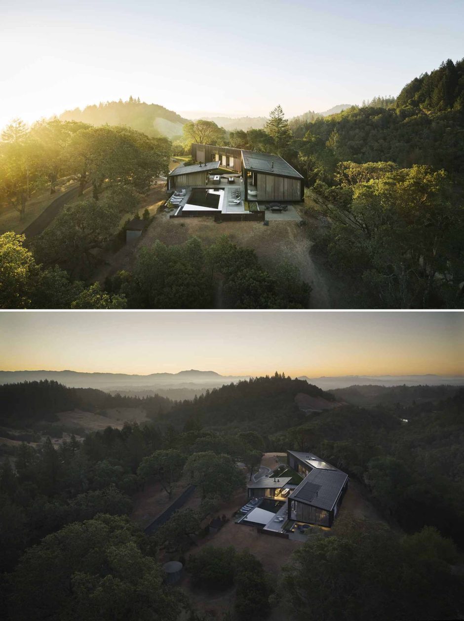 The Post And Beam Structure Is On Display Inside This New Home