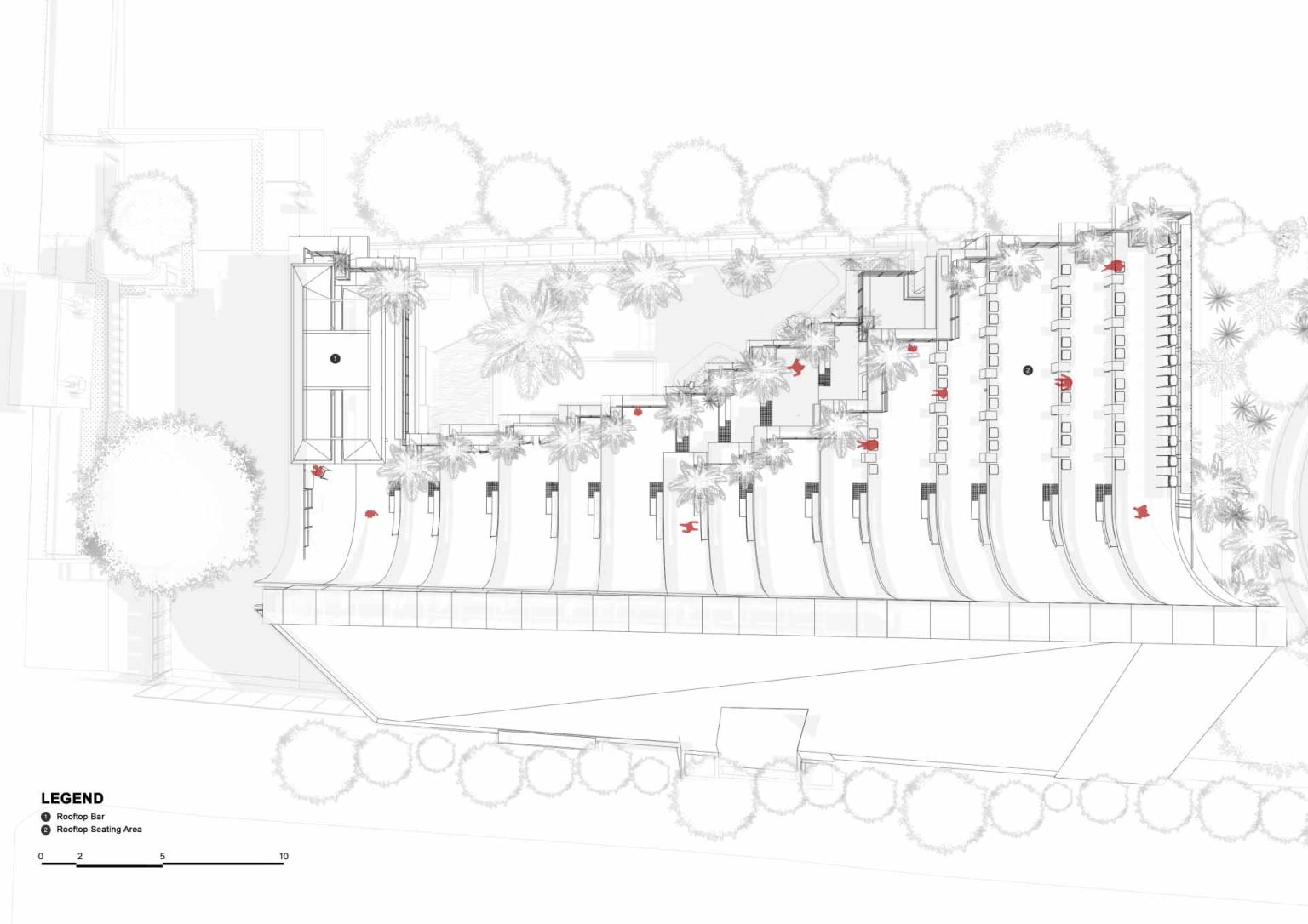 This Building With A Split Roof Makes Space For A Rooftop Park